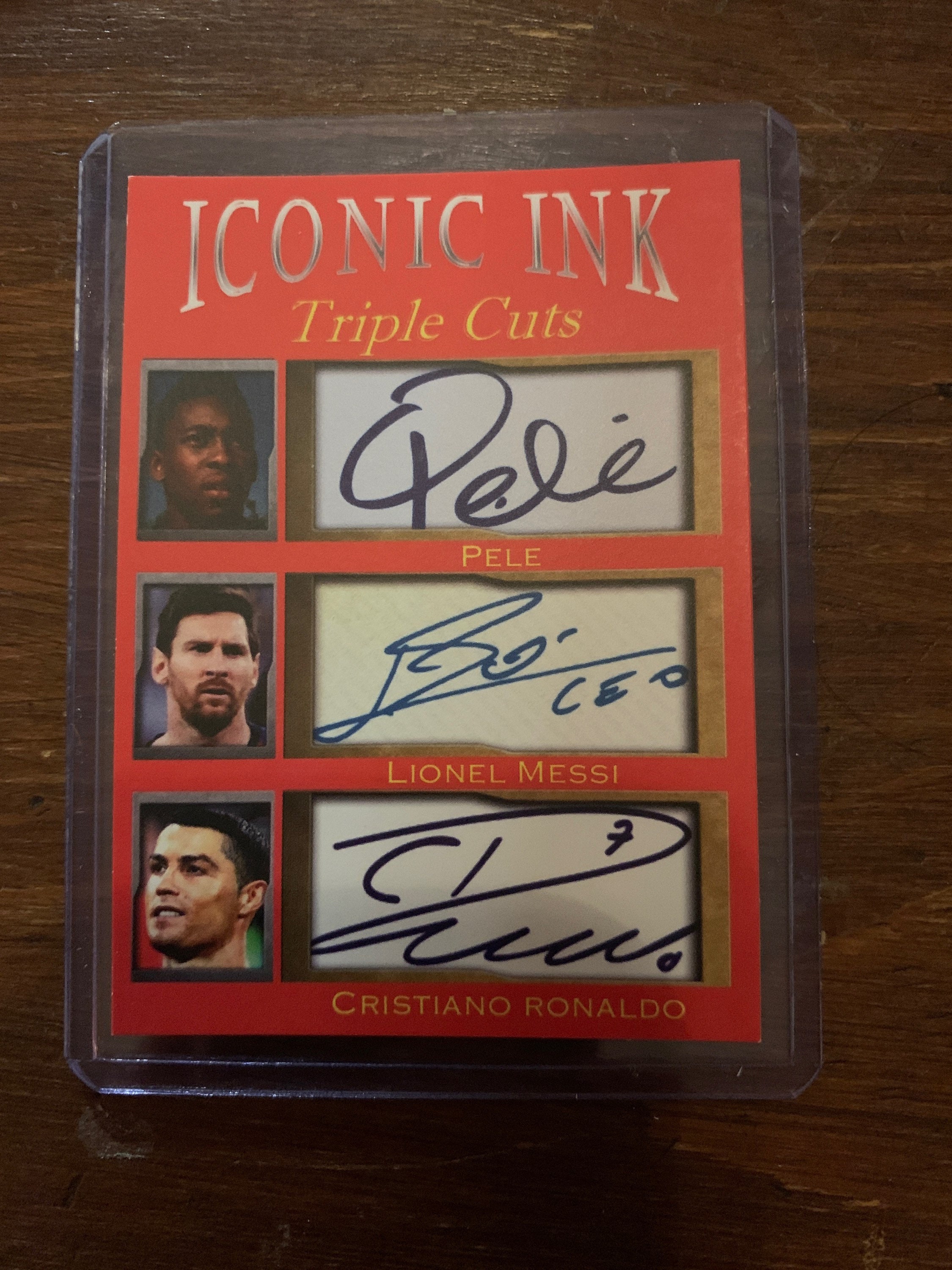 Soccer Greats Pele Ronaldo Messi Iconic Inks 3 Player Art Card - Etsy