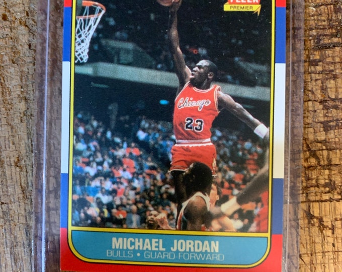 1986 Fleer Basketball Michael Jordan Rookie Reprint Card W/ Top Load ...