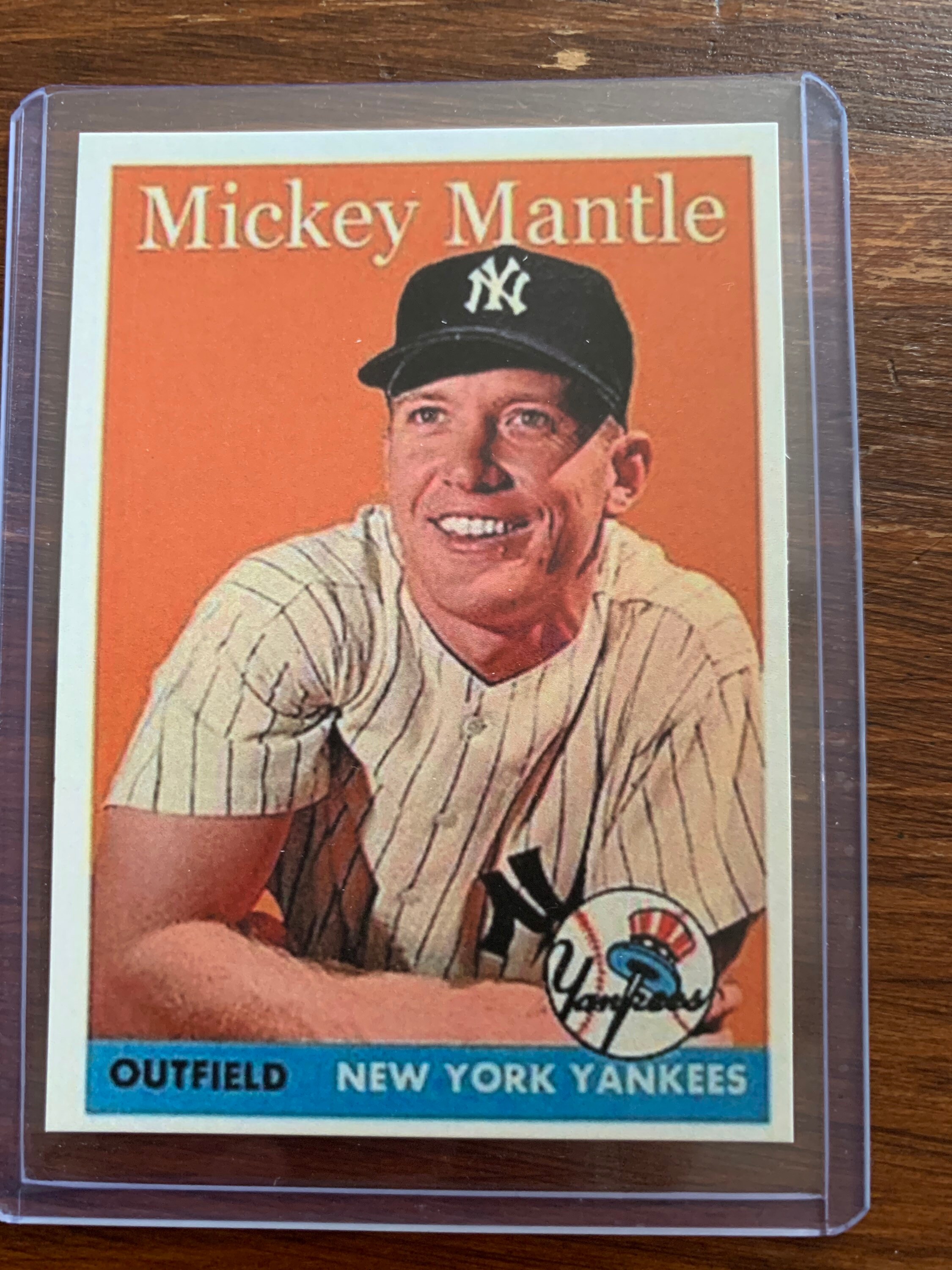 Mickey Mantle 1950s Style Funnys Art Card 1958 Glossy Yankees Card Mint ...