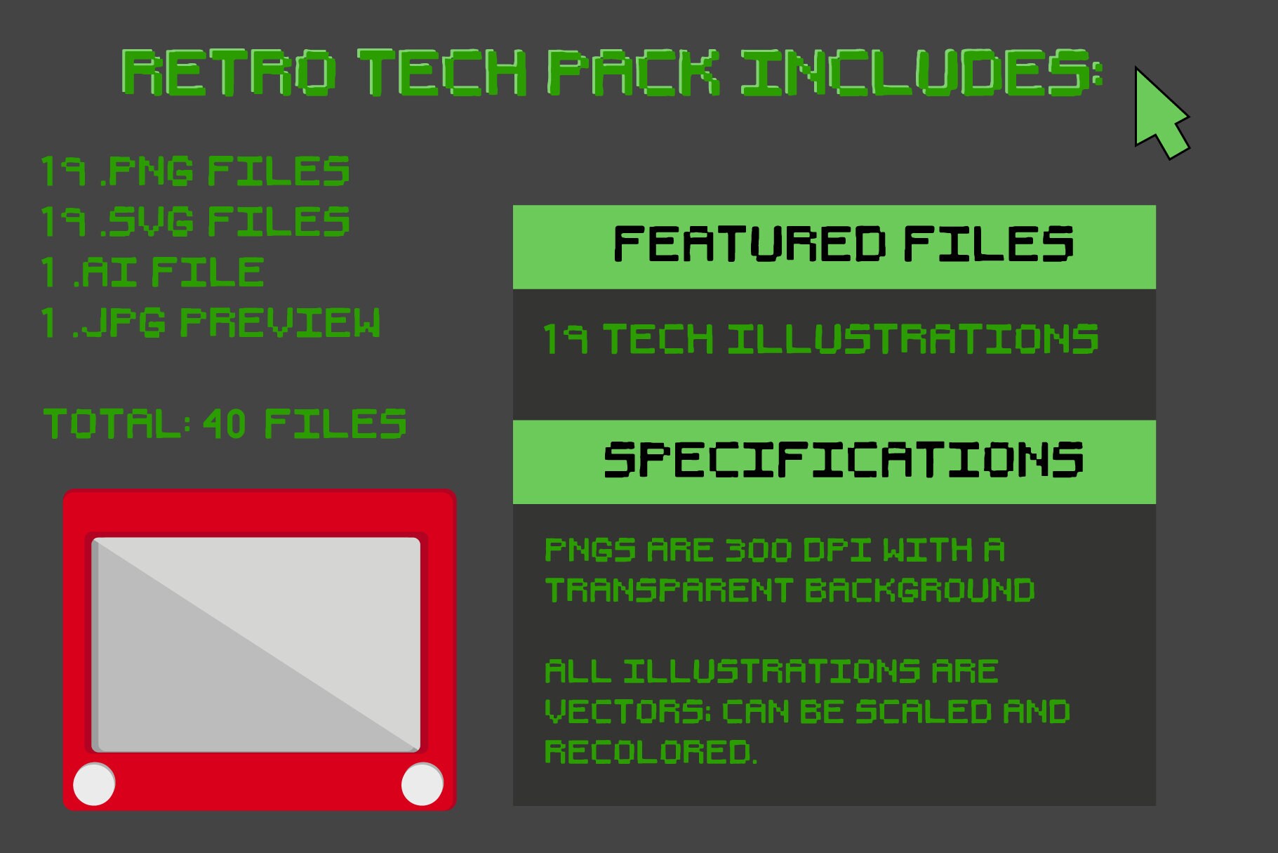 Retro Tech Illustration Pack - Etsy