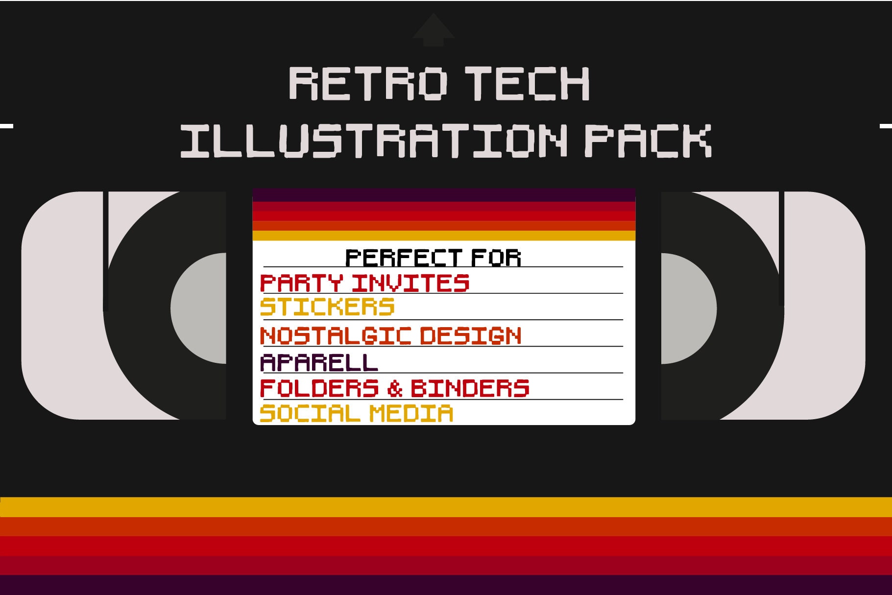 Retro Tech Illustration Pack - Etsy