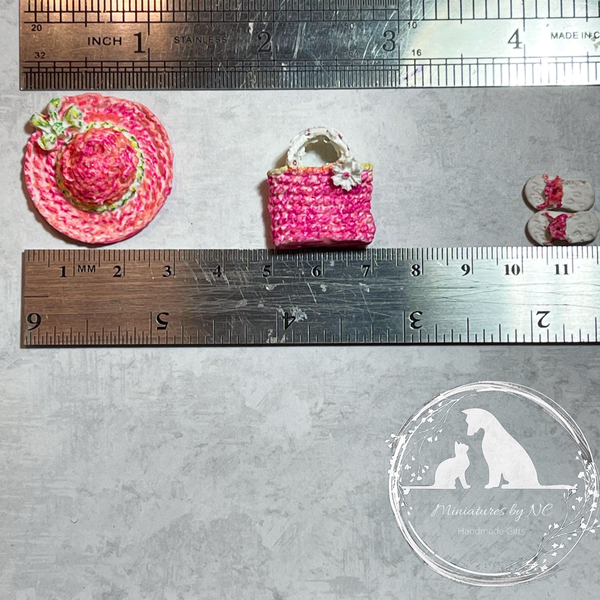 1 12 Scale Beach Attire Handmade Set Includes Beach Hat, Beach Bag and ...