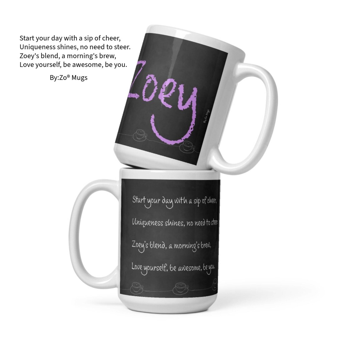 Personalized Name Mug With Poem - Blackboard Effect Background, White ...