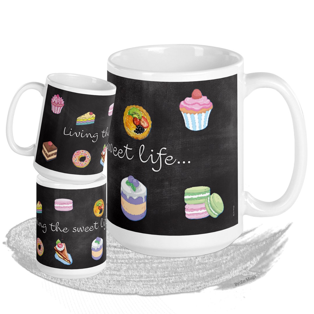 Blackboard Background White Ceramic Mug 15 Oz or 11 Oz, Coffee Mug With ...