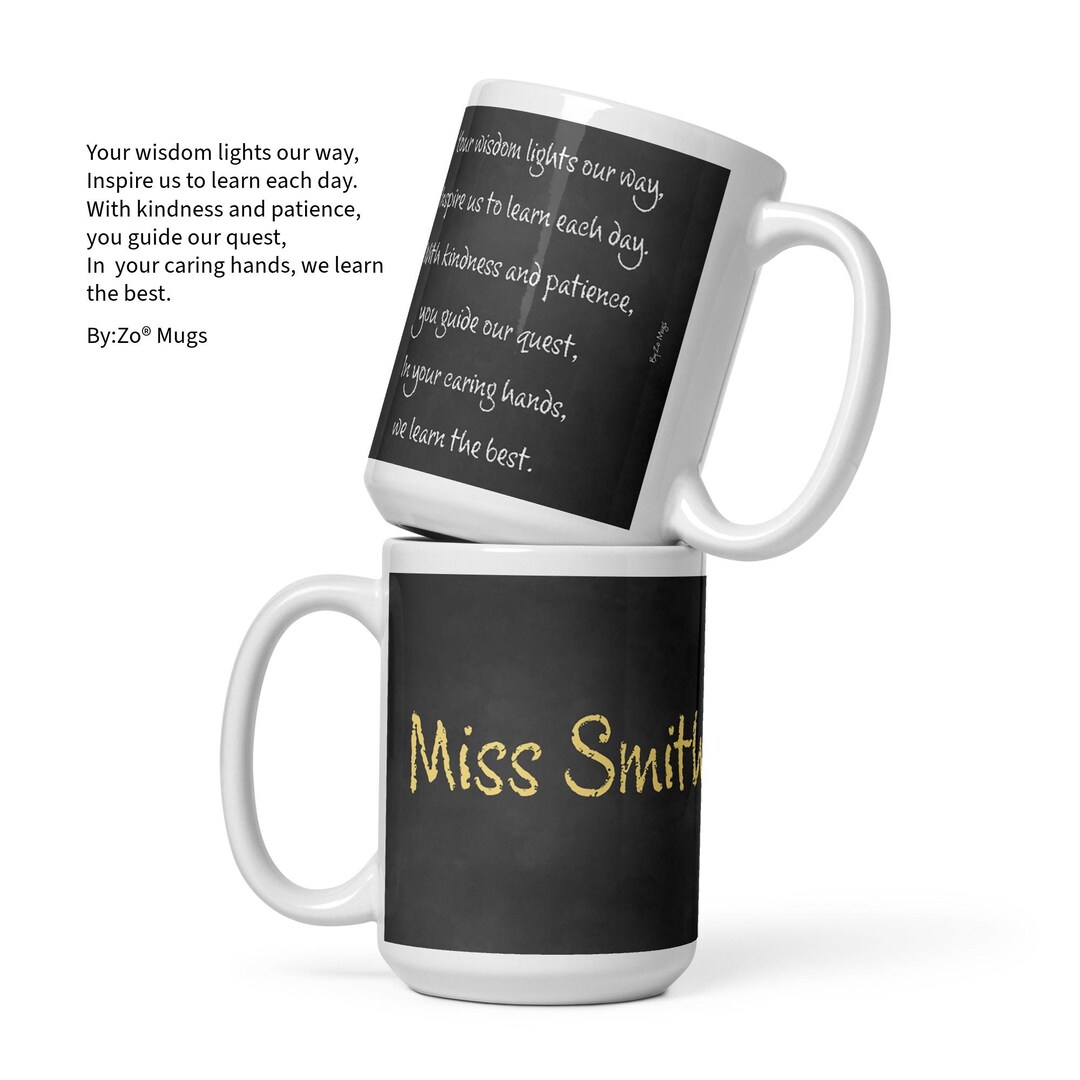 Personalized Teacher Mug: With Poem Design on Blackboard Effect ...