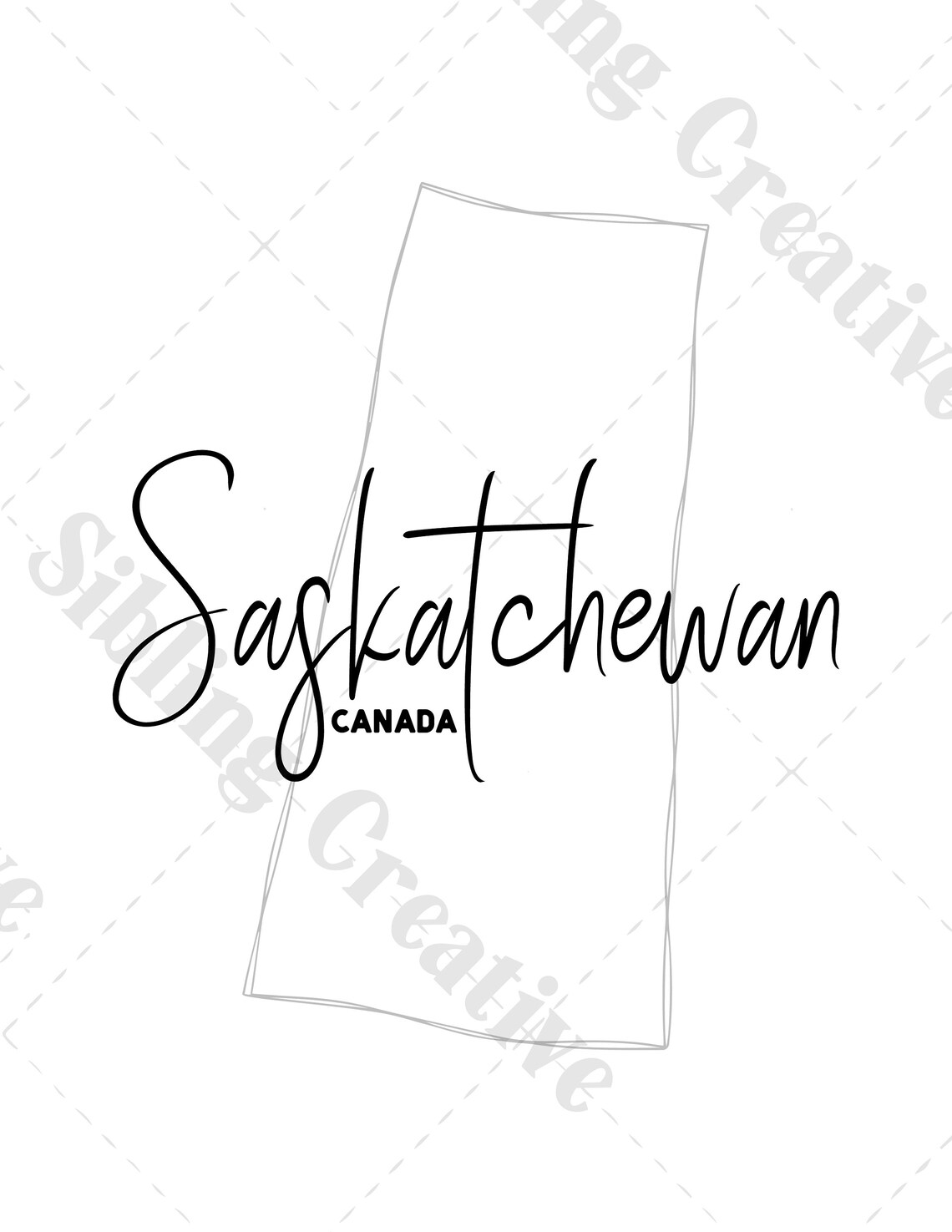 Saskatchewan Digital SVG Vector - Saskatchewan Map Poster, Map of ...