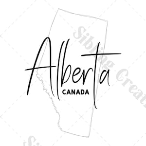 Alberta Digital SVG Vector - Alberta Map Poster, Map of Alberta Print ...