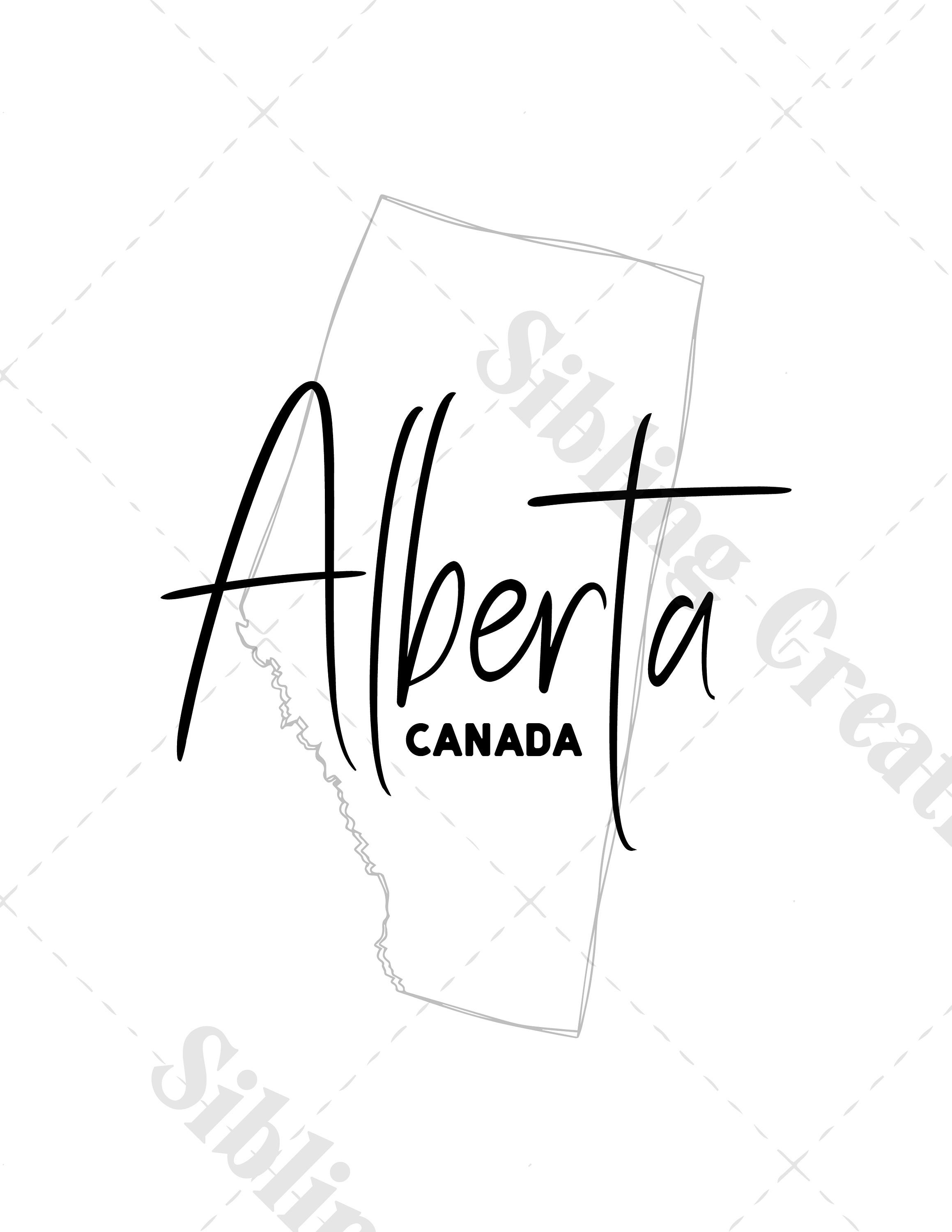 Alberta Digital SVG Vector - Alberta Map Poster, Map of Alberta Print ...