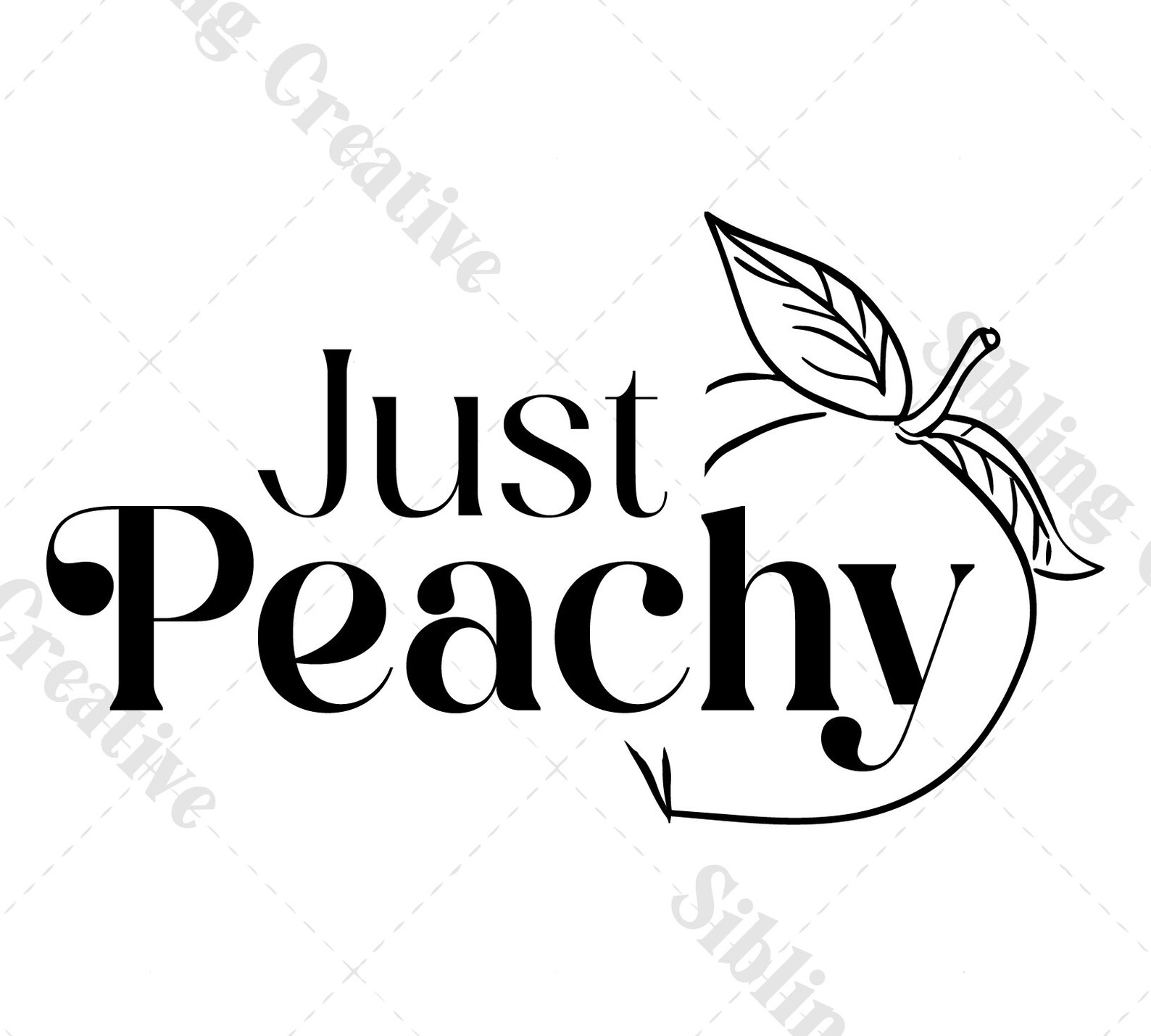 Just Peachy SVG Vector Graphic - Cute SVG for T-shirt, Vinyl Decal ...