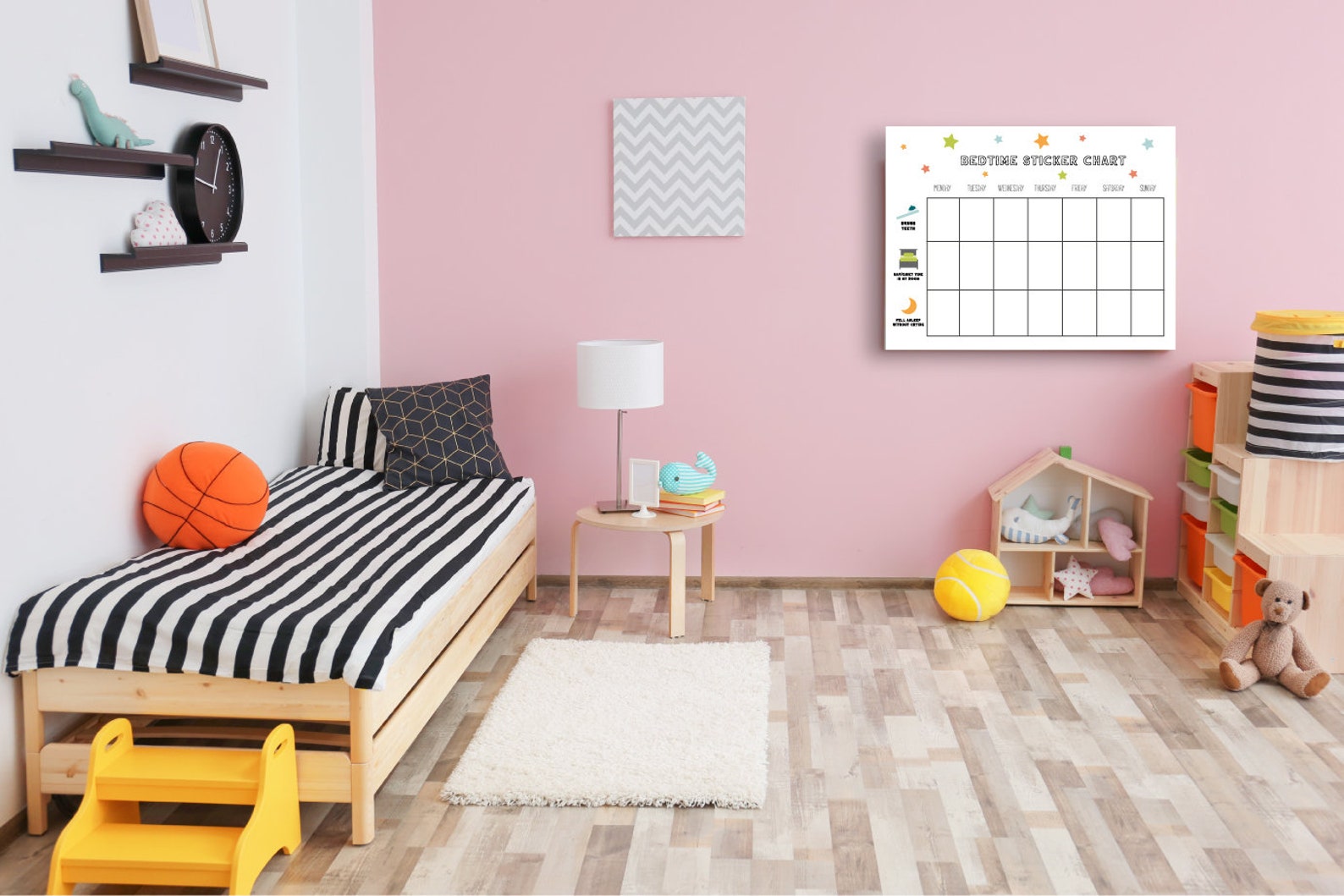 Bedtime Sticker Chart Printable, Toddler Bedtime Chart, Bedtime Reward ...