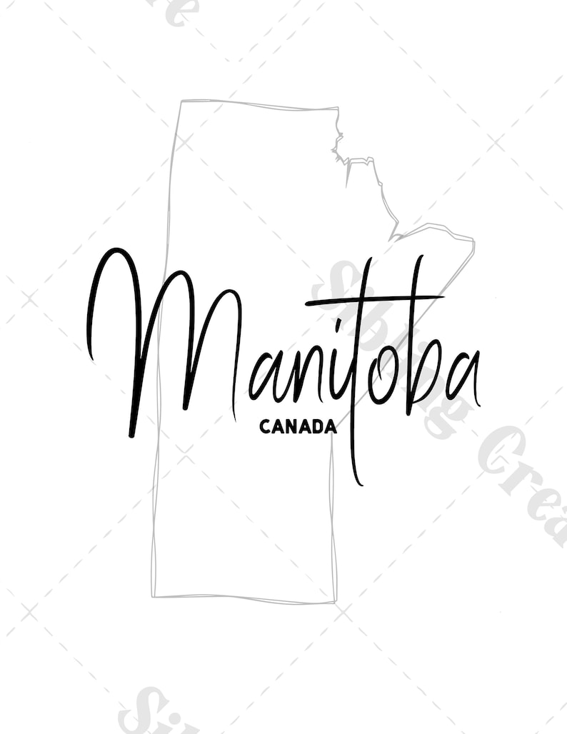 Manitoba Digital SVG Vector - Manitoba Map Poster, Map of Manitoba Art ...