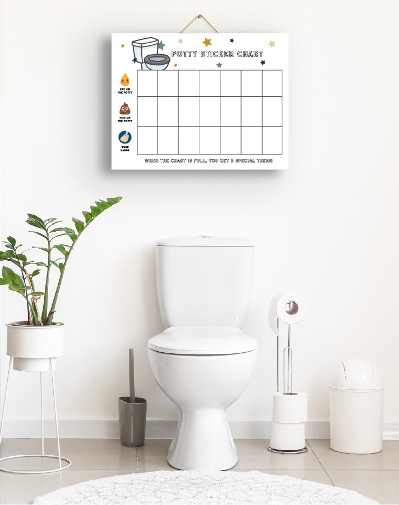 Potty Chart Printable, Potty Training Sticker Chart, Toddler Potty ...