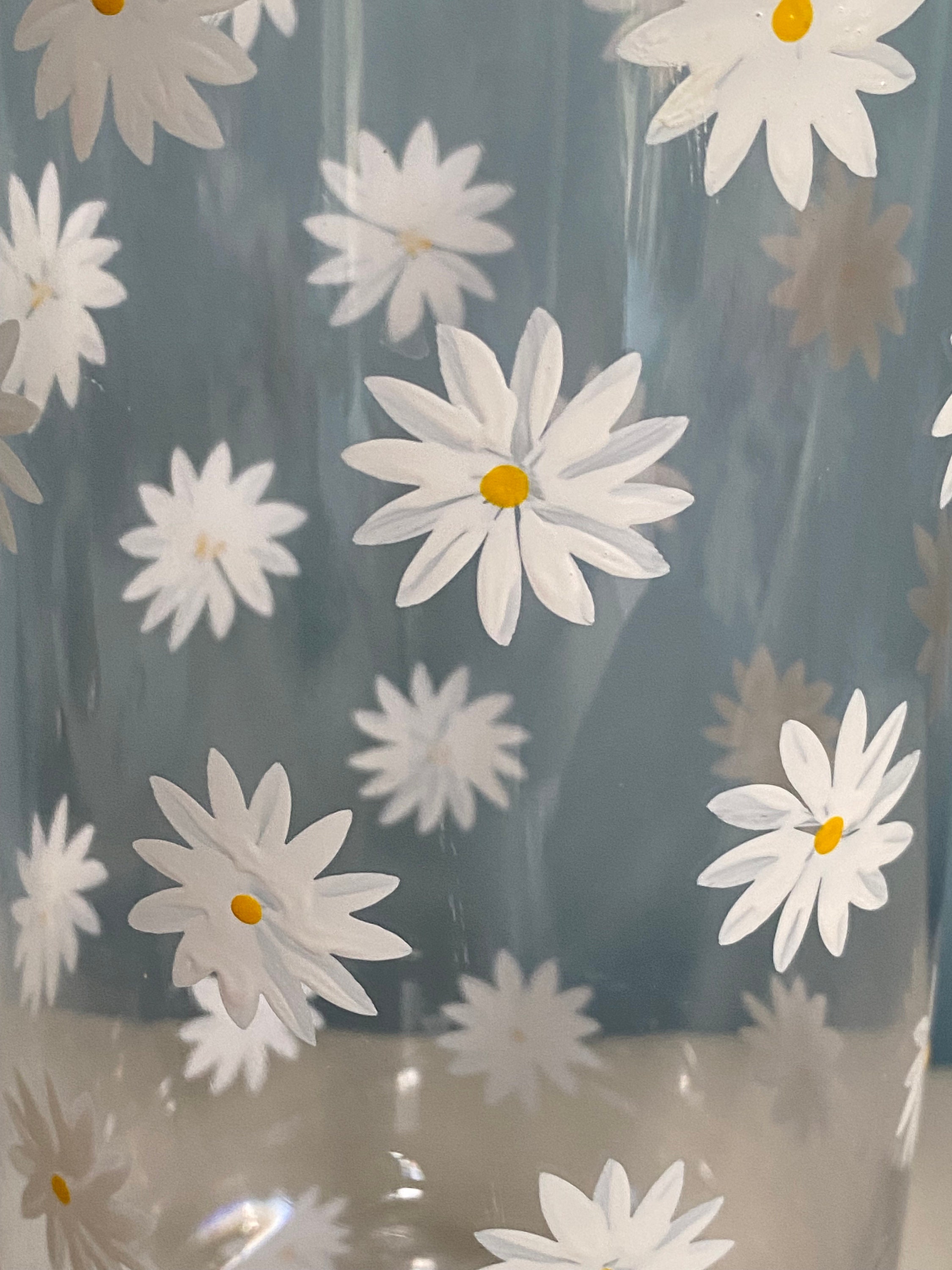 Modern Hand Painted Glass DAISY Vase Modern Cylinder Shape Birthday ...