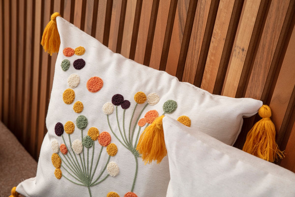 Punch Needle Pillow, Floral Pillow Cover, Custom Pillow Cover, Punch Needle Flower, Tufted ...