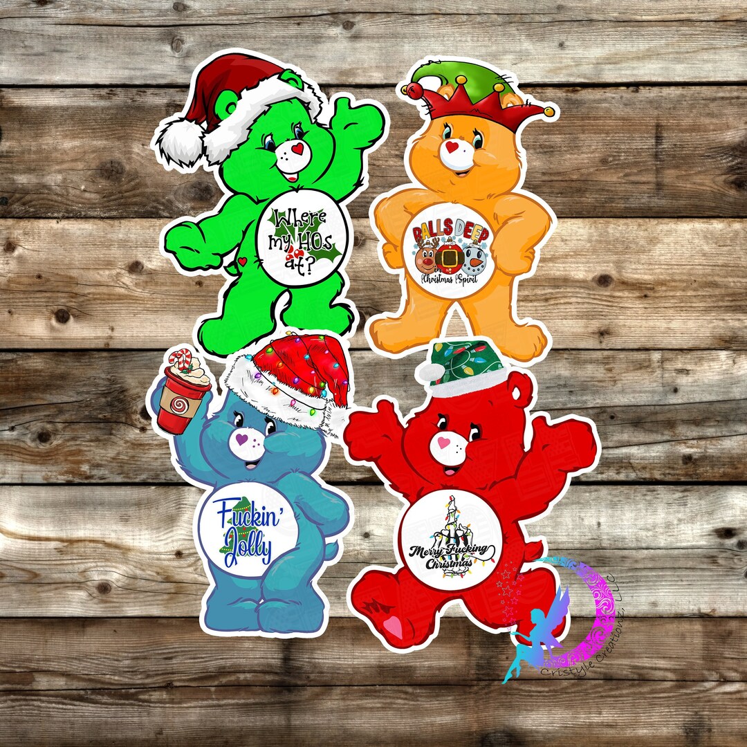 Sarcastic, Sweary Caring Bear "holiday Edition"- Sticker Bundle - High ...