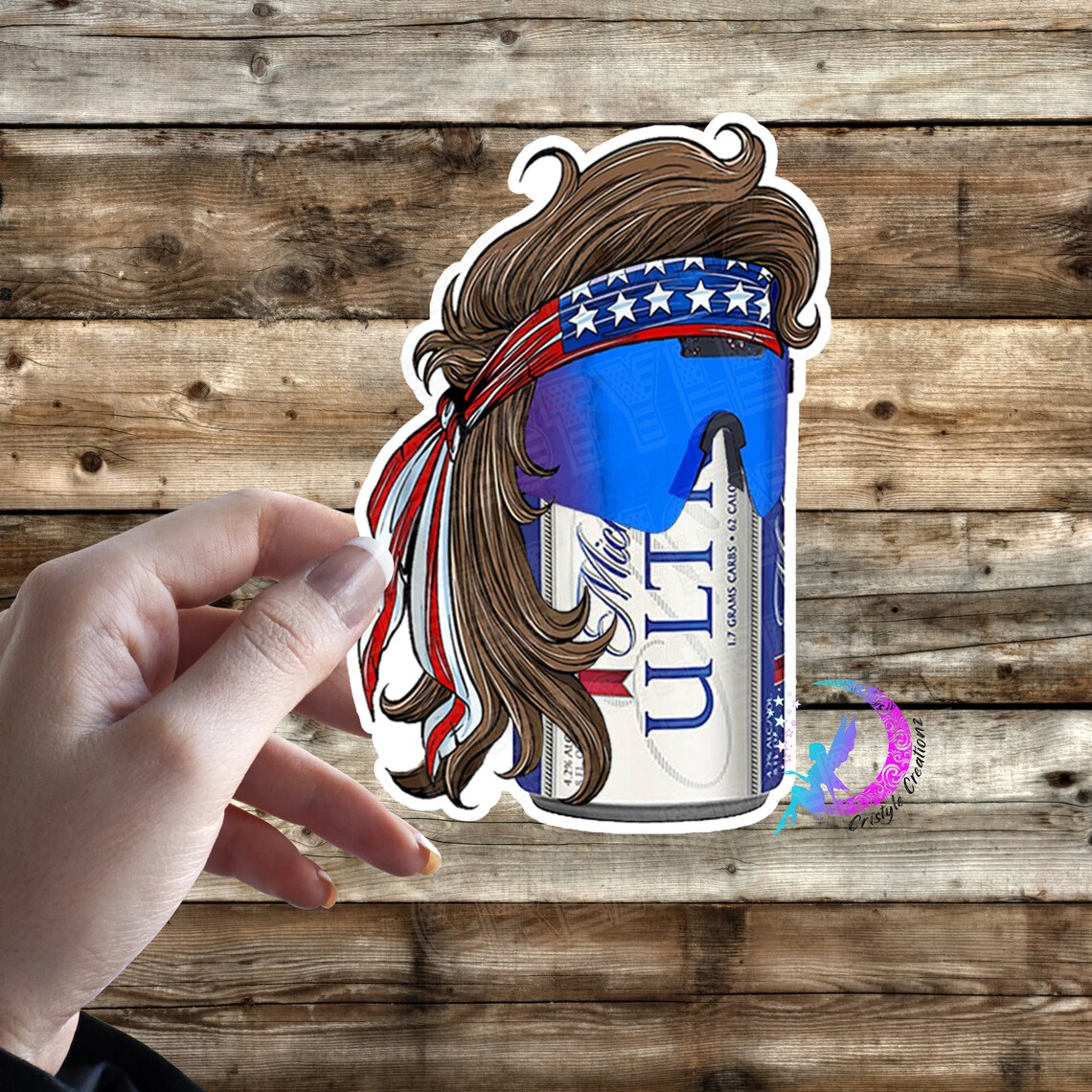 Patriotic Mullet Beer Can Sticker – Waterproof Vinyl Decal - Etsy