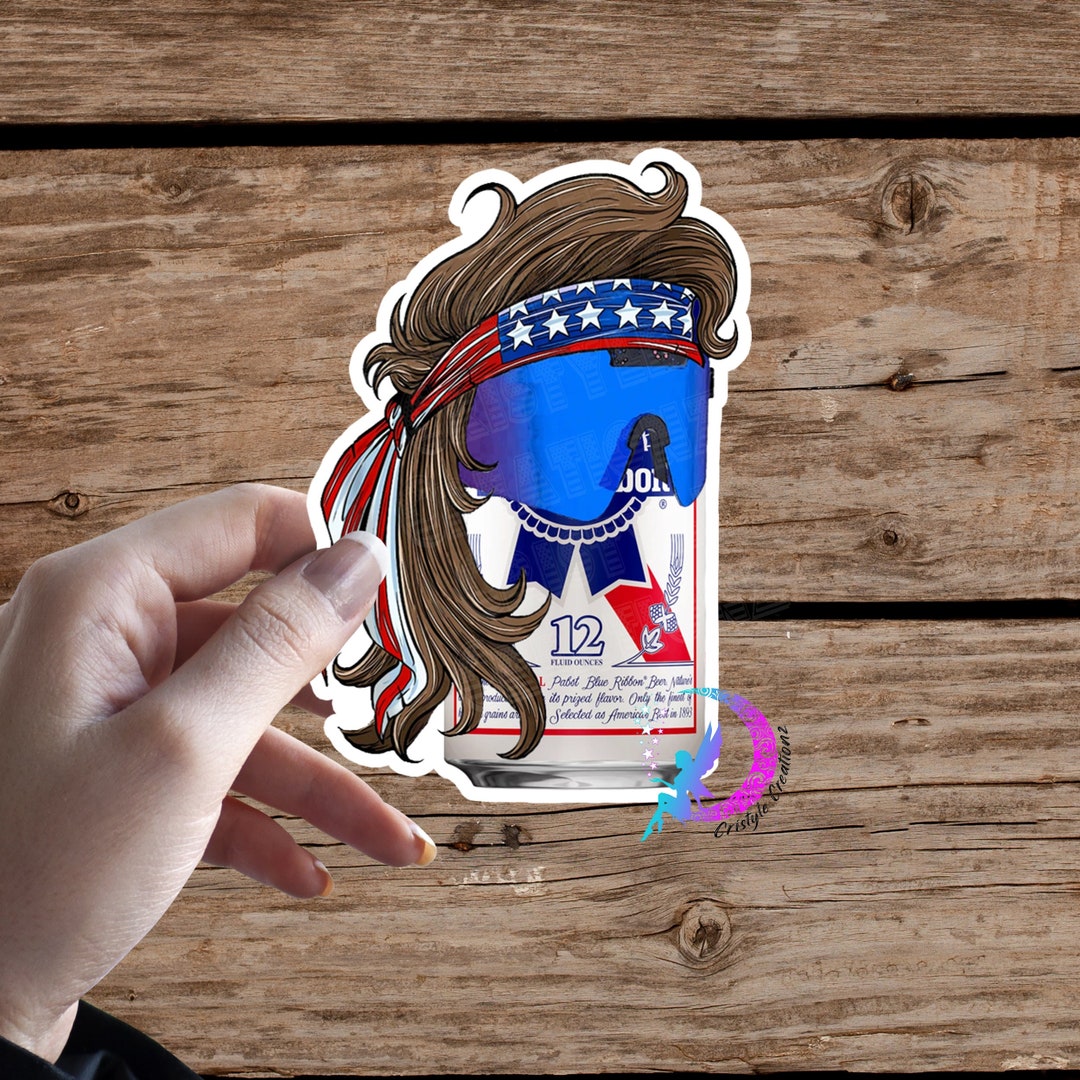 Mullet Beer Can Sticker - PBR - Pabst - High Quality Waterproof ...