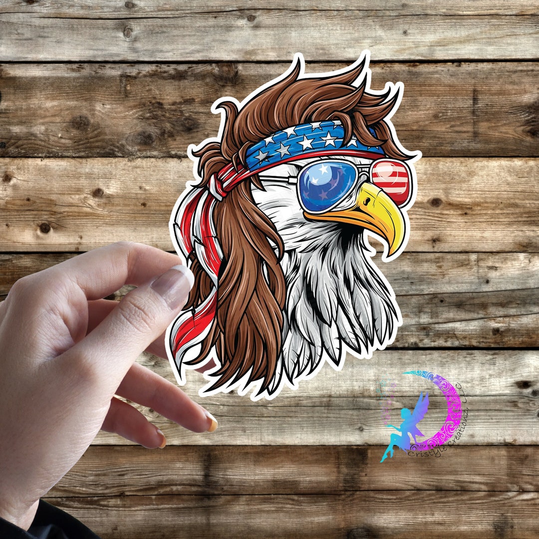 American Eagle With Mullet Wearing Sunglasses, Patriotic Fan Art ...