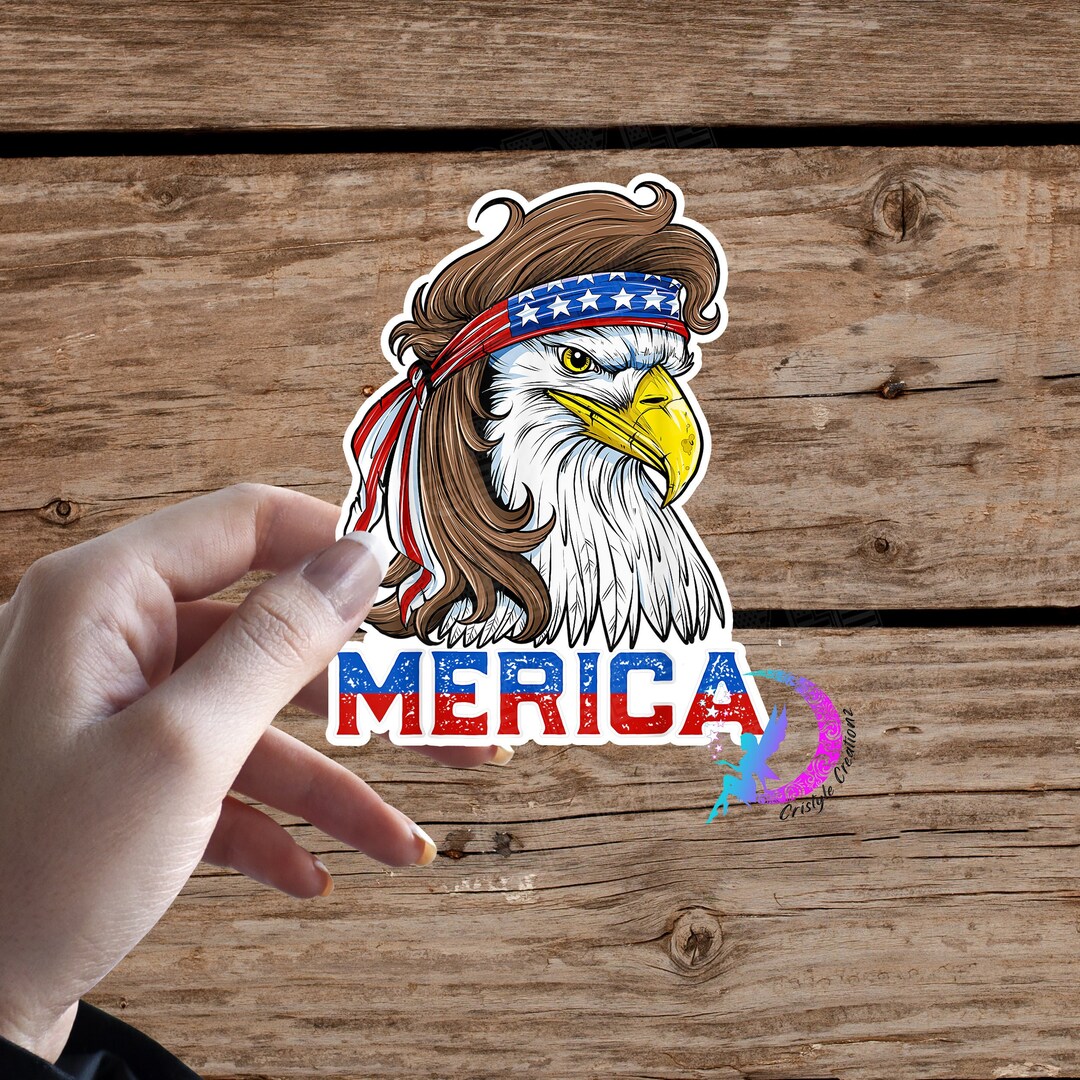 Eagle Mullet Sticker: Patriotic Fan Art, Water Resistant/sticker - Etsy