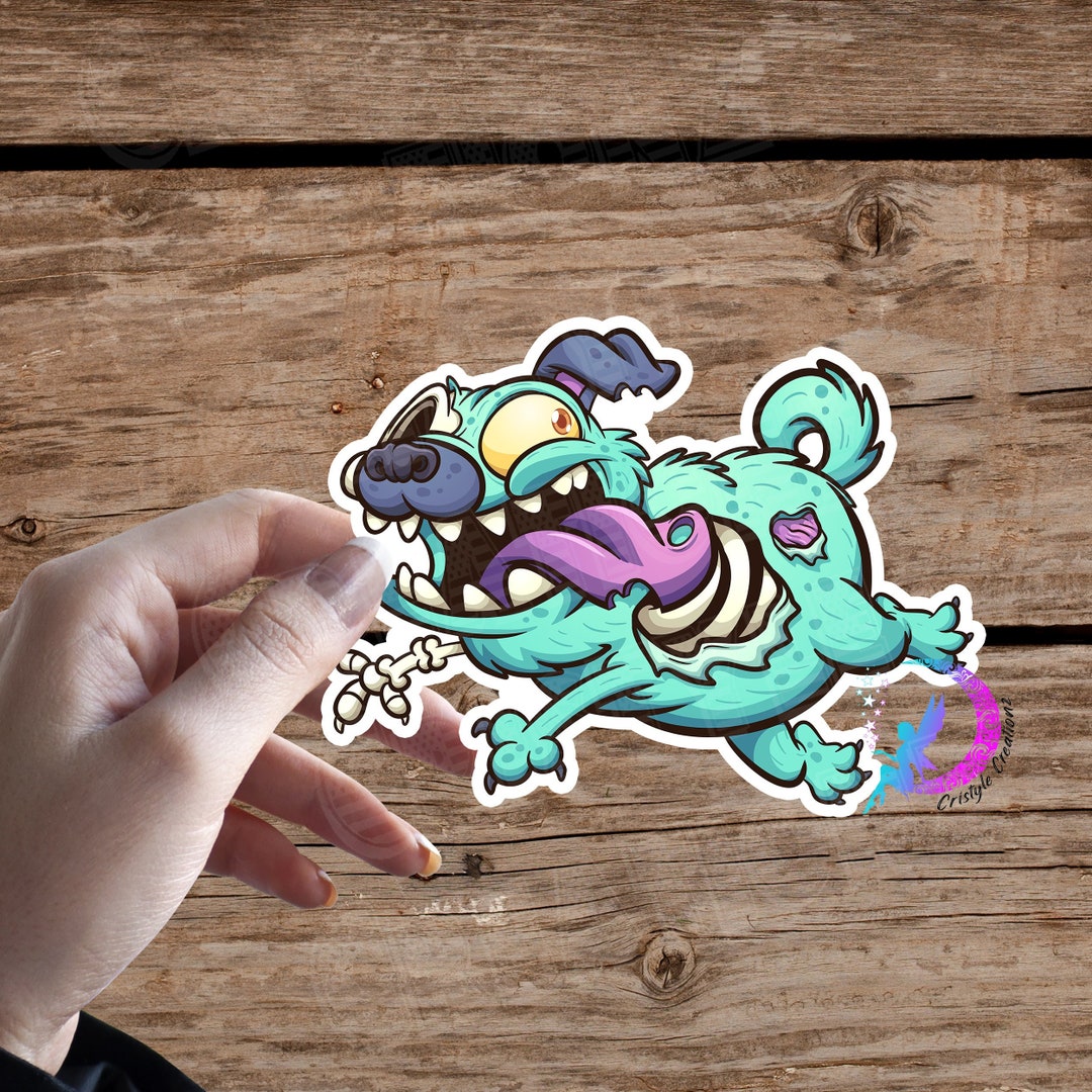 Crazy Zombie Dog Sticker High Quality With Water Resistant Laminate - Etsy