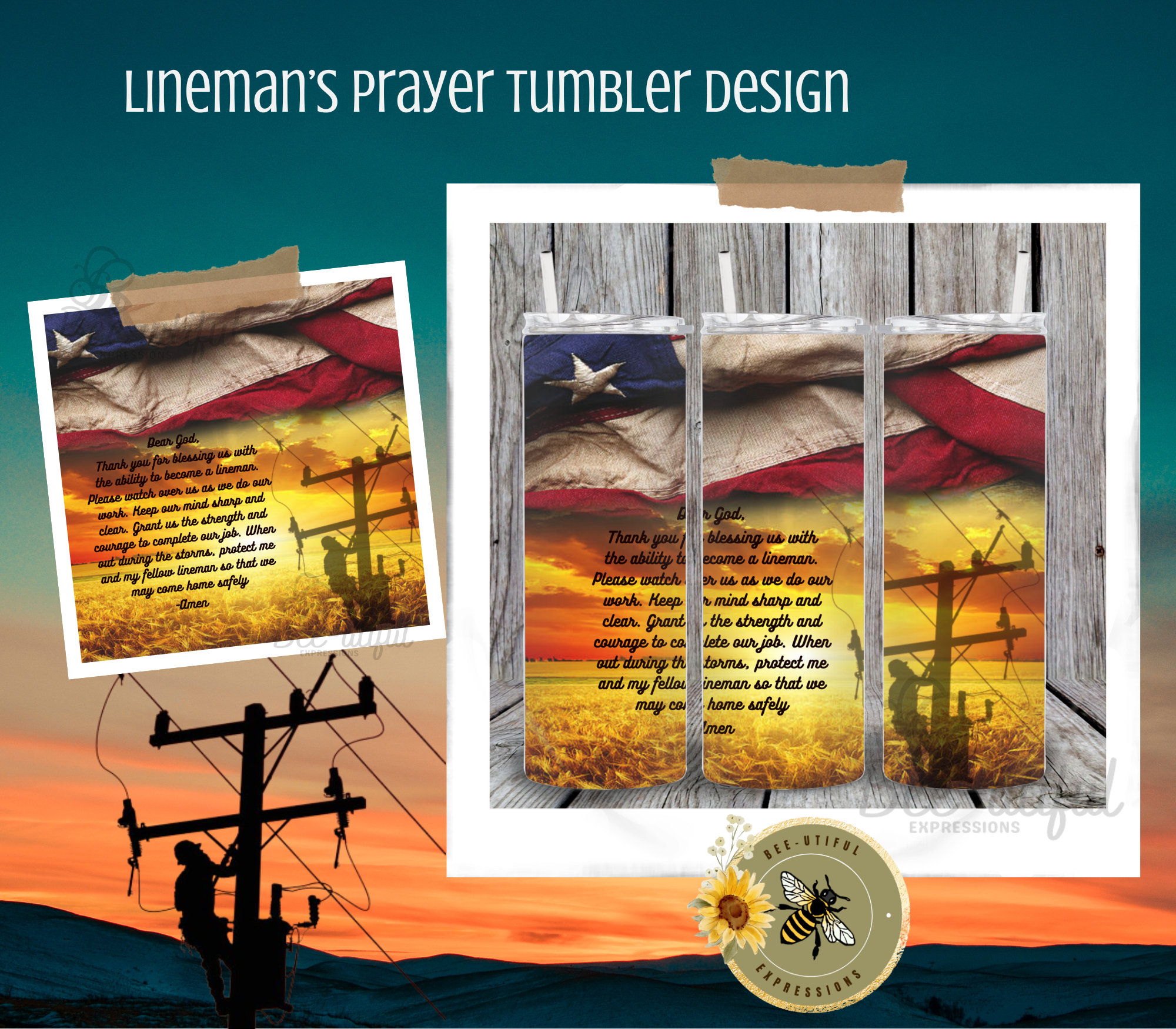 Lineman's Prayer Tumbler Design - Etsy