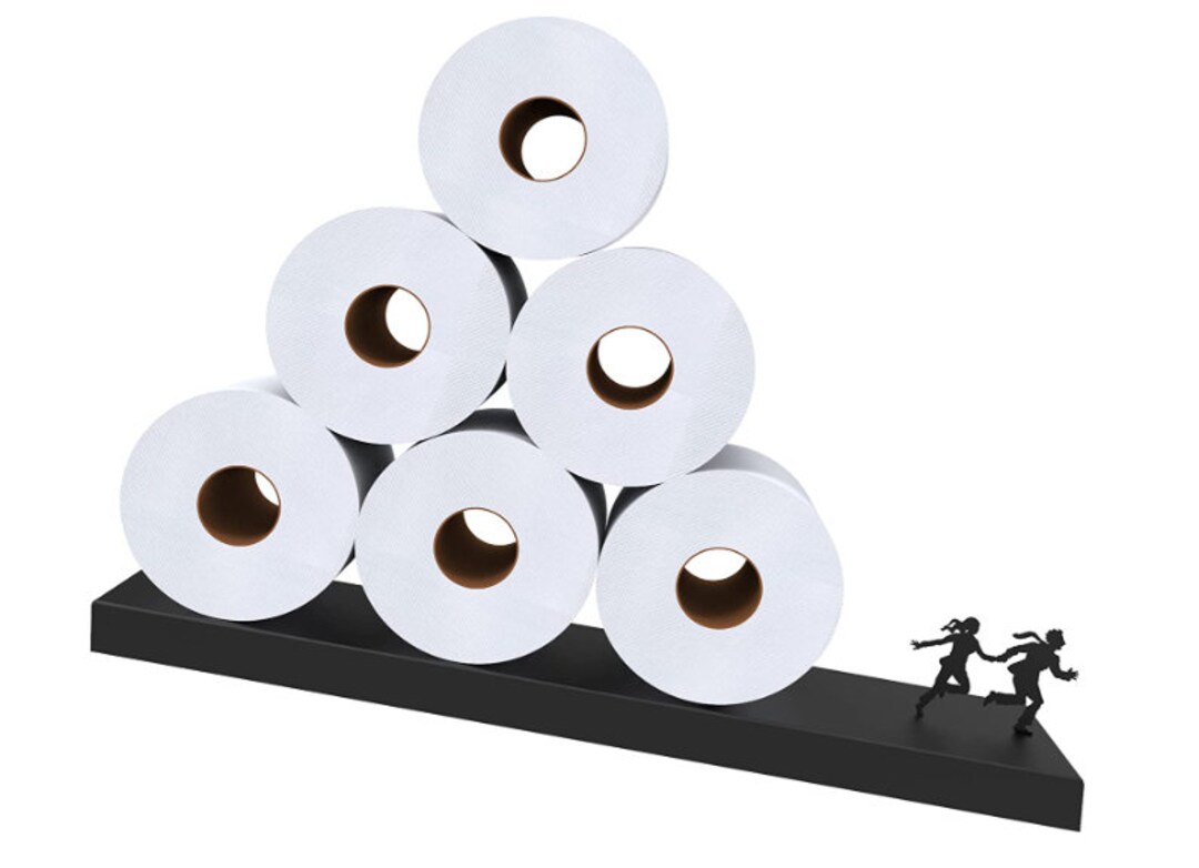 Floating Shelf Toilet Paper Holder Tilted Matte Grey Toilet Etsy