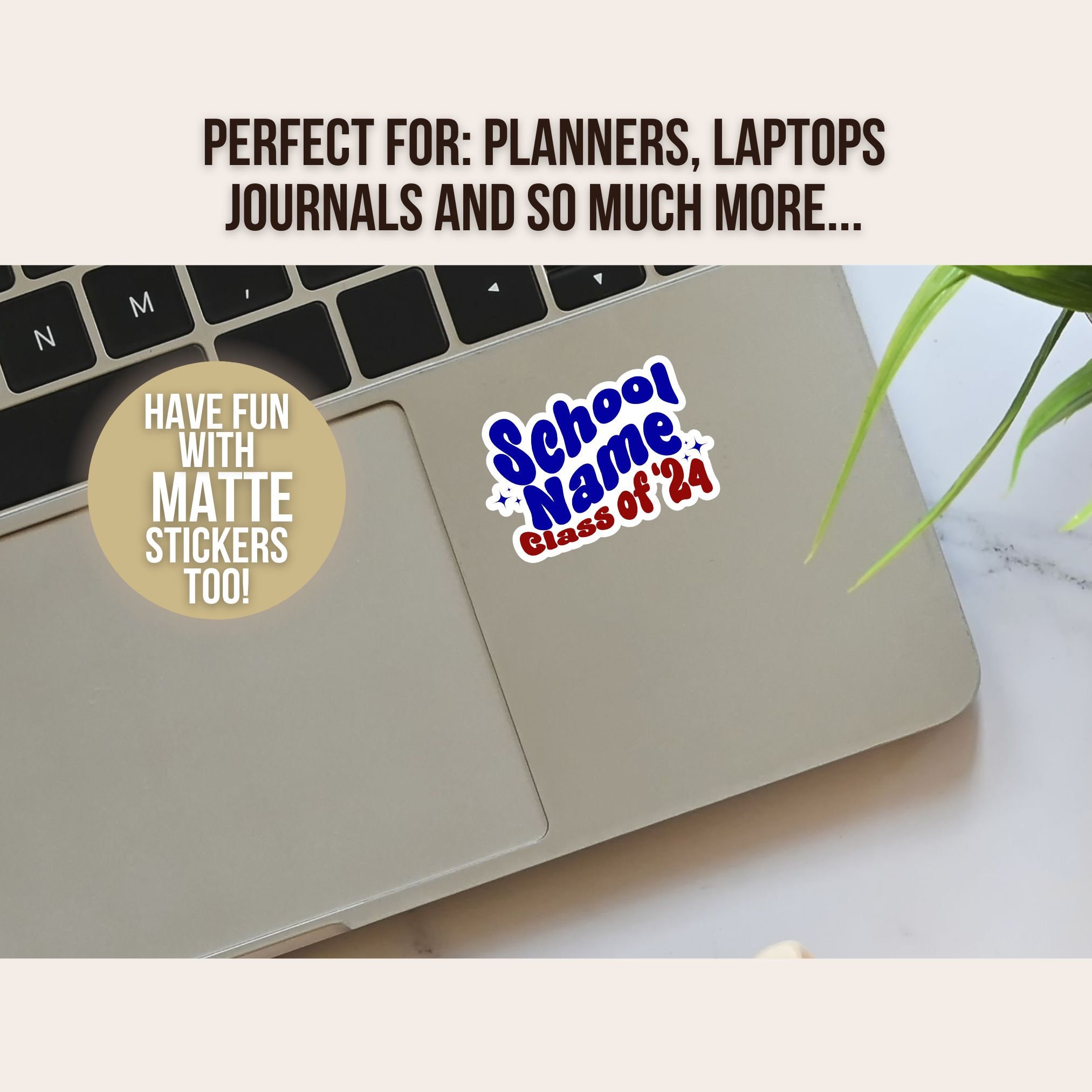 Custom College Stickers, Senior Highschooler Gift, College Gifted Merch ...