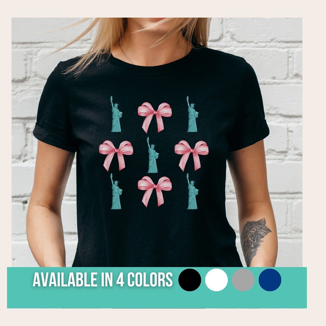 Coquette Statue of Liberty New York City Shirt, Pink Bow New York Accessories, Girls NYC Trip ...