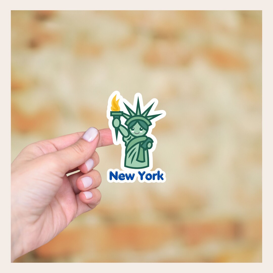 Statue of Liberty New York Sticker, New York Kawaii Stickers, New York ...
