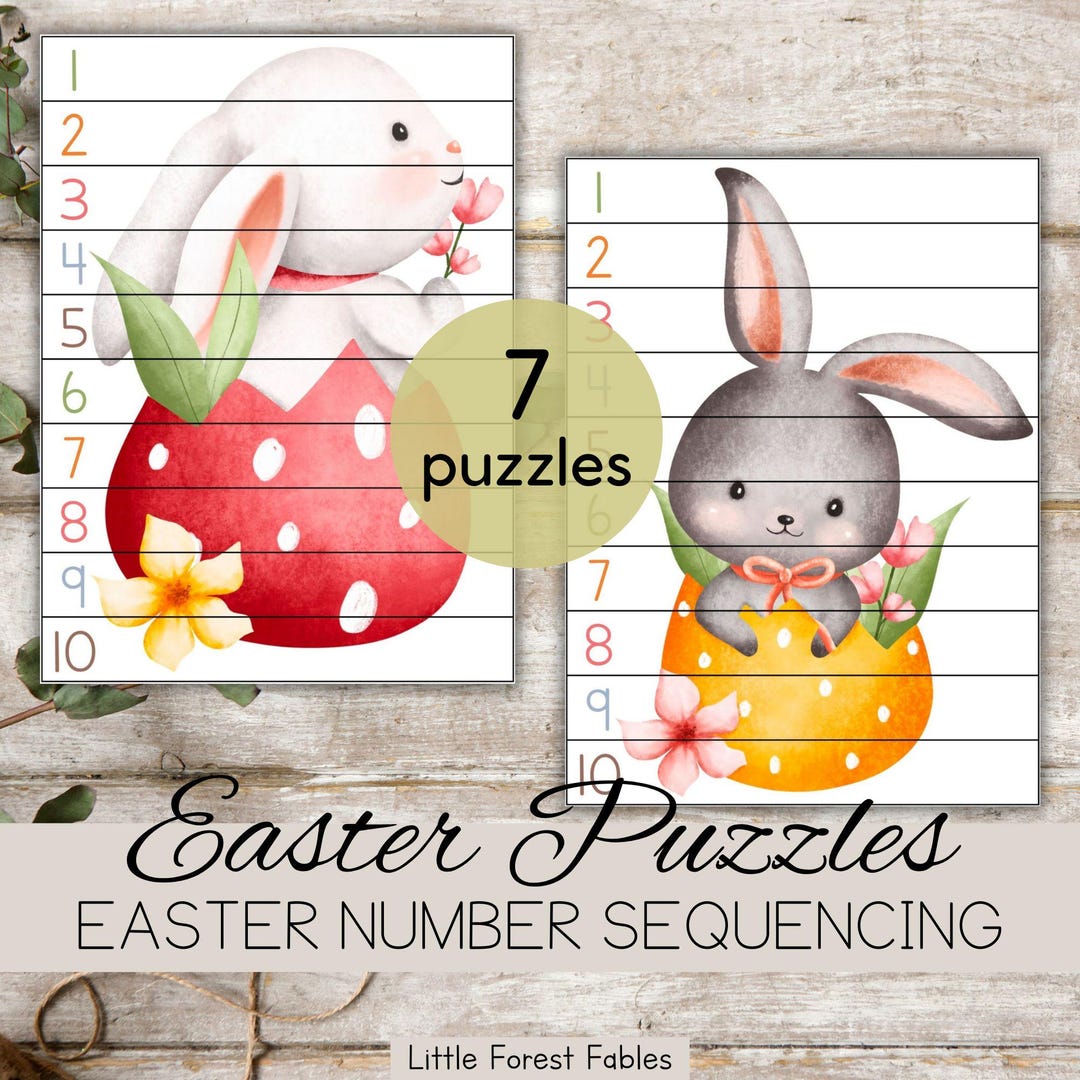 Preschool Easter Number Sequencing Puzzles, Printable Easter Numbers ...