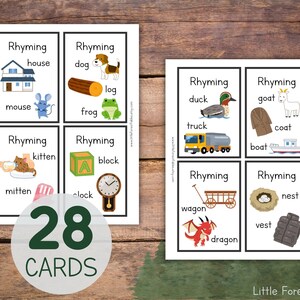 Rhyming Words Printable Flashcards for Kids, ELA Classroom Flashcards ...