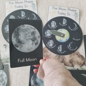 Moon Phases Circle Time Calendar Wheels, Moon Phases Flashcards ...