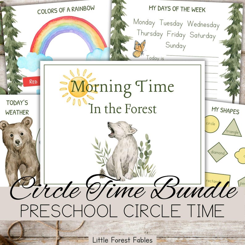 Circle Time Bundle for Kids, Morning Board Printable, Preschool Morning ...