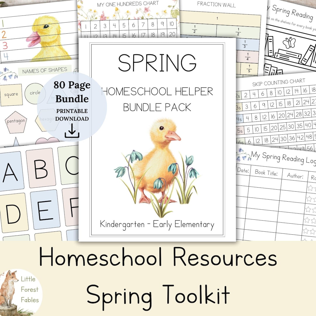 Spring Homeschool Printable Toolkit, Kindergarten and Early Elementary ...