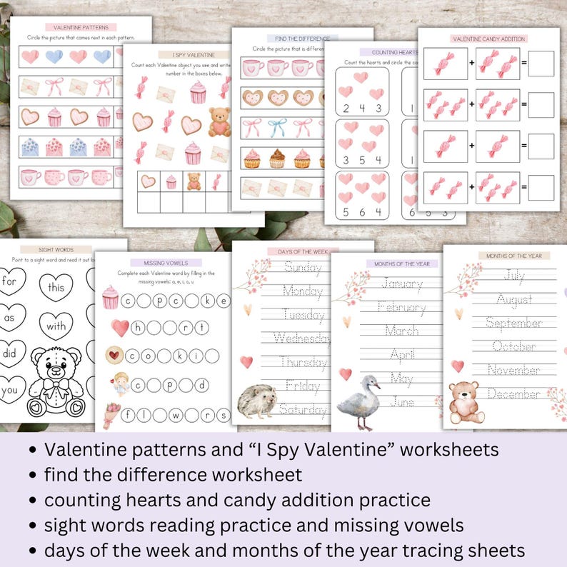 February Preschool Morning Menu, Kindergarten Valentine Morning ...