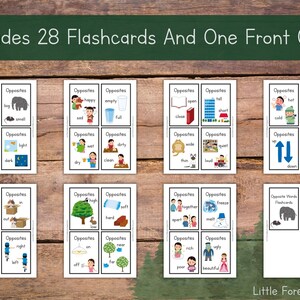 Opposite Words Printable ELA Flashcards for Kids, ELA Teacher ...