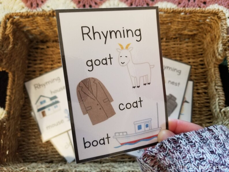 Rhyming Words Printable Flashcards for Kids, ELA Classroom Flashcards ...