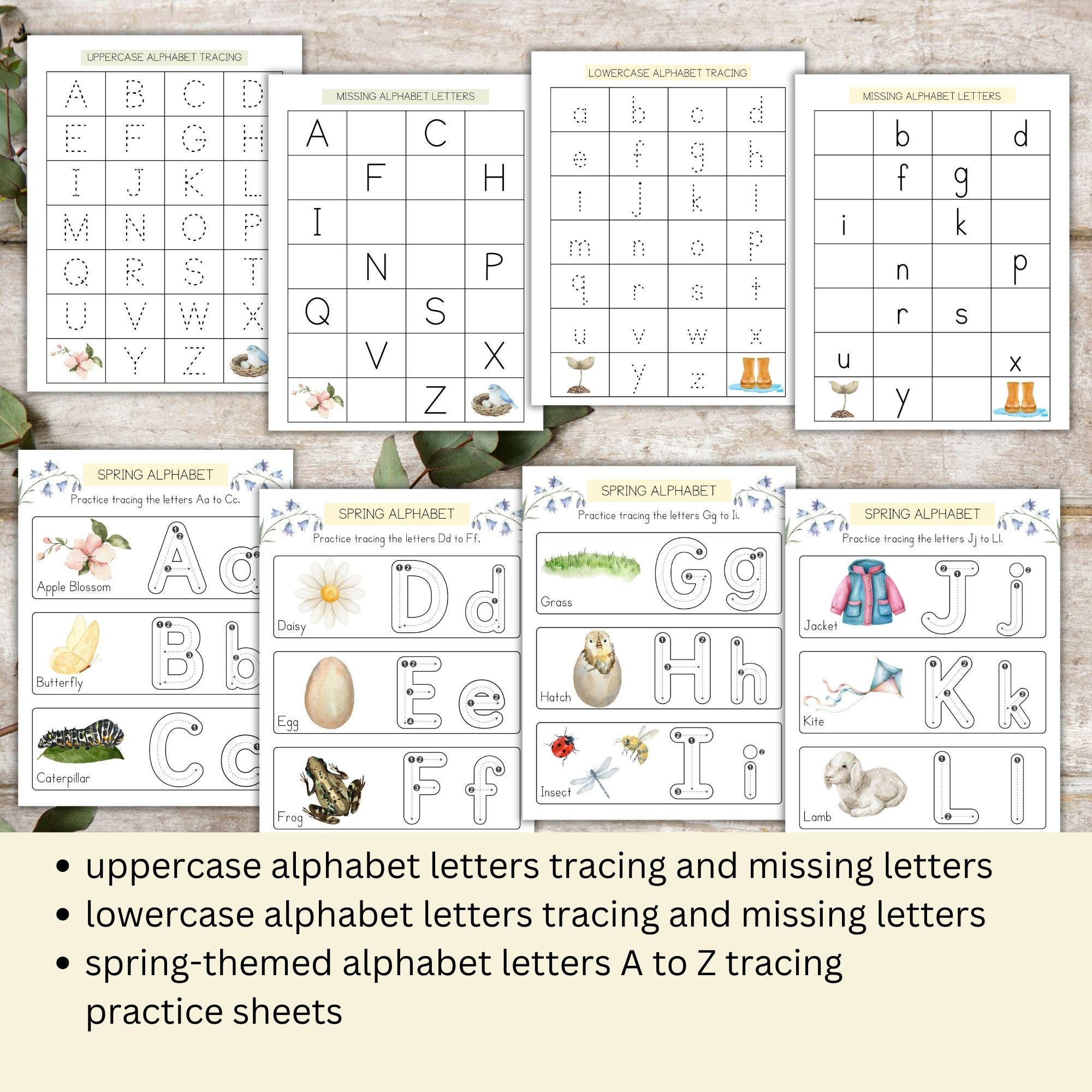 Spring Alphabet Themed Homeschool Morning Menu, Preschool and ...