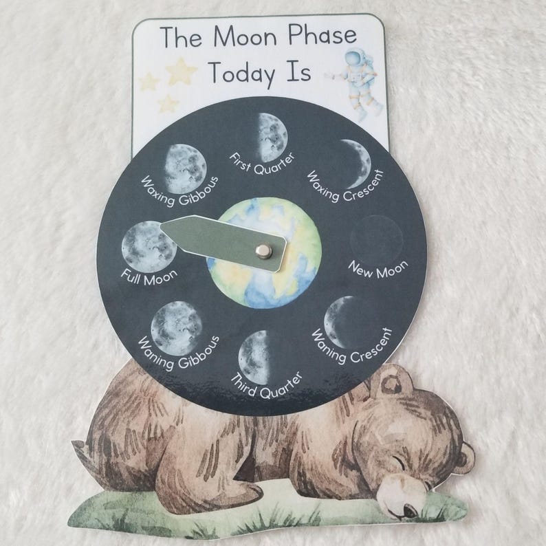 Moon Phases Circle Time Calendar Wheels, Moon Phases Flashcards ...