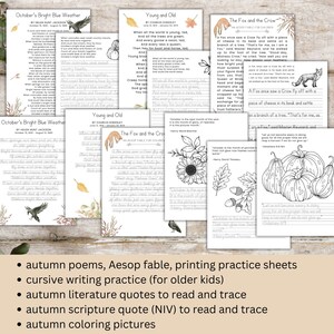 October Homeschool Morning Menu, Elementary Morning Menu Workbook ...