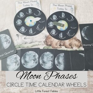 Moon Phases Circle Time Calendar Wheels, Moon Phases Flashcards ...
