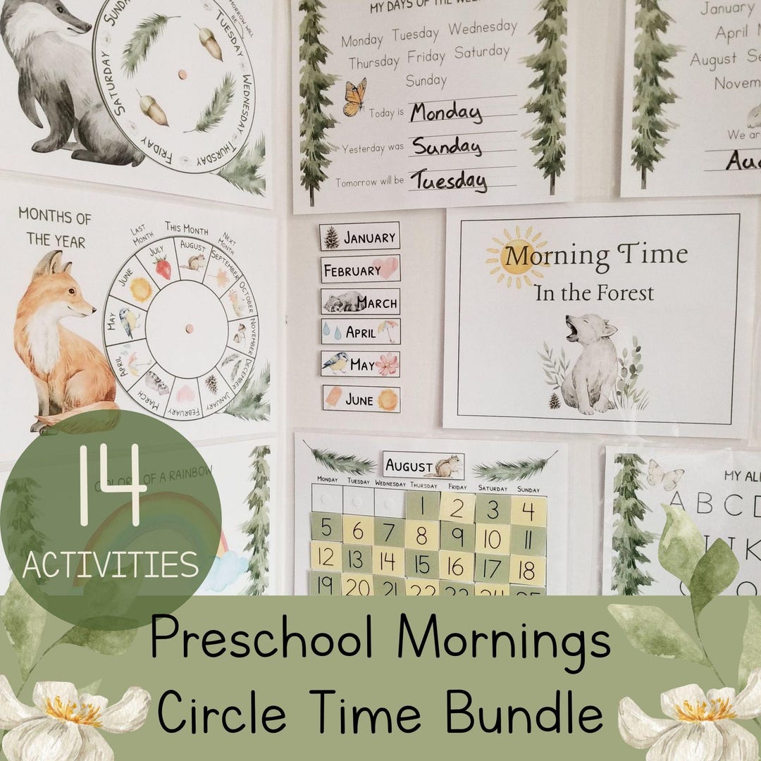 Circle Time Bundle for Kids, Morning Board Printable, Preschool Morning ...