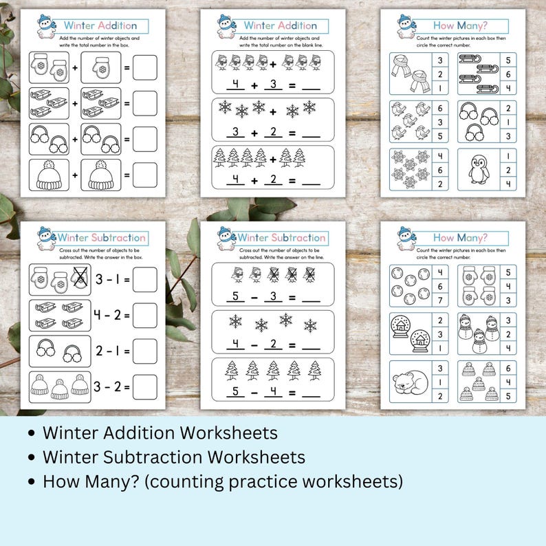 Preschool Winter Activity Workbook, Printable Winter Worksheets for ...