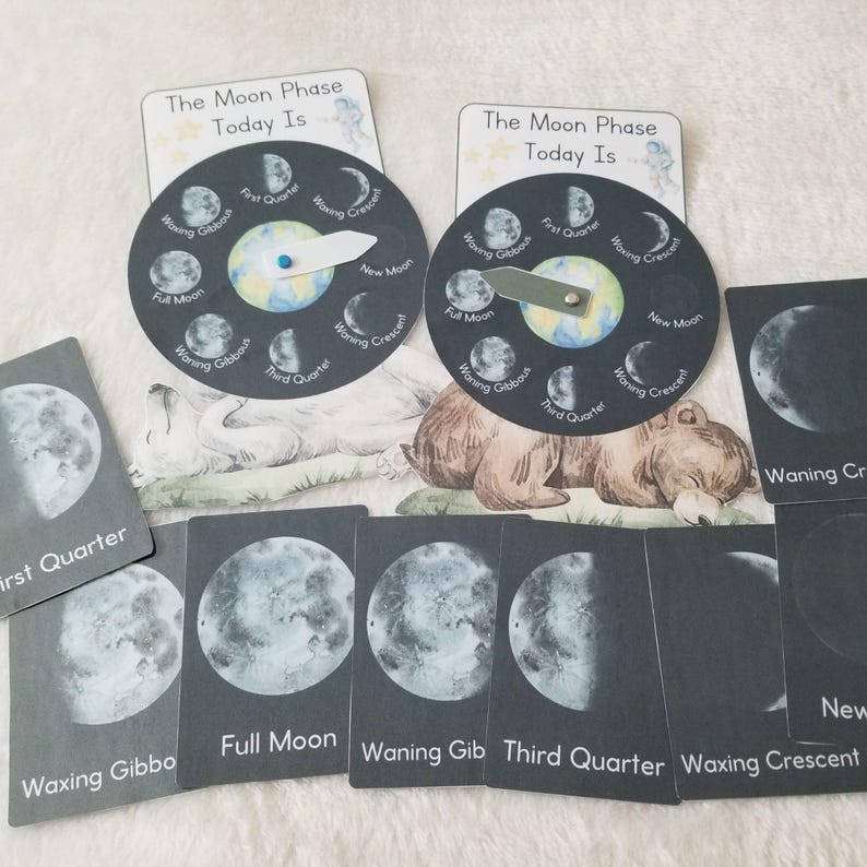 Moon Phases Circle Time Calendar Wheels, Moon Phases Flashcards ...