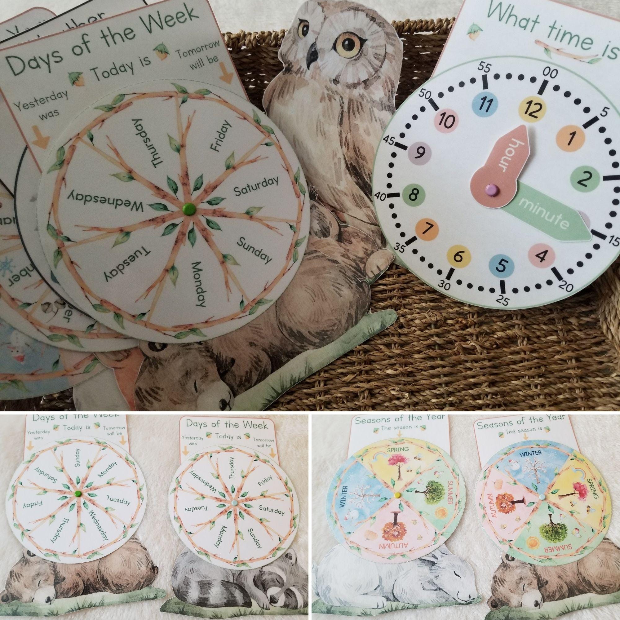 Preschool Circle Time Bundle, Calendar Wheels Bundle Set, Homeschool ...