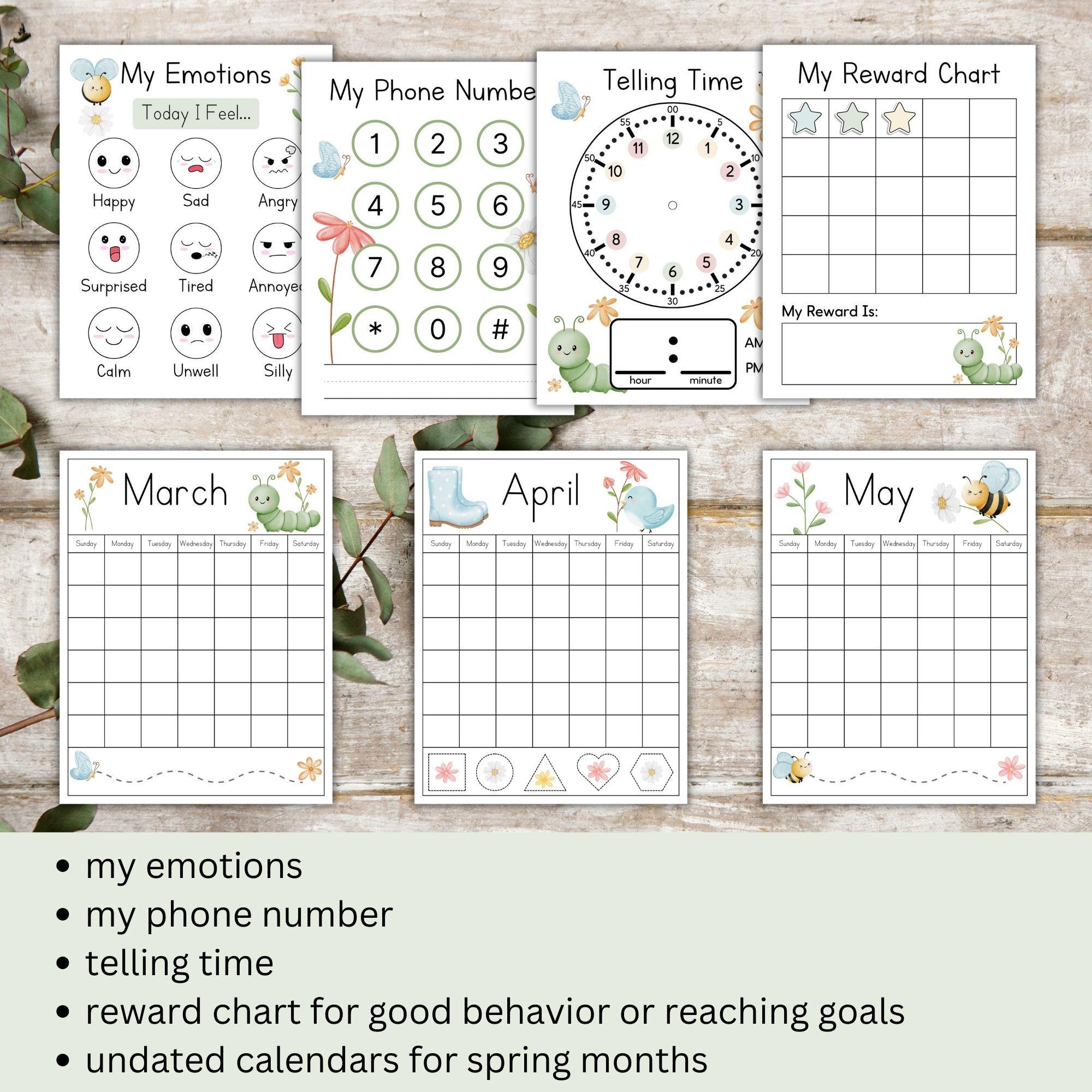 Spring Homeschool Morning Menu, Toddler Pre-k Printable Spring ...
