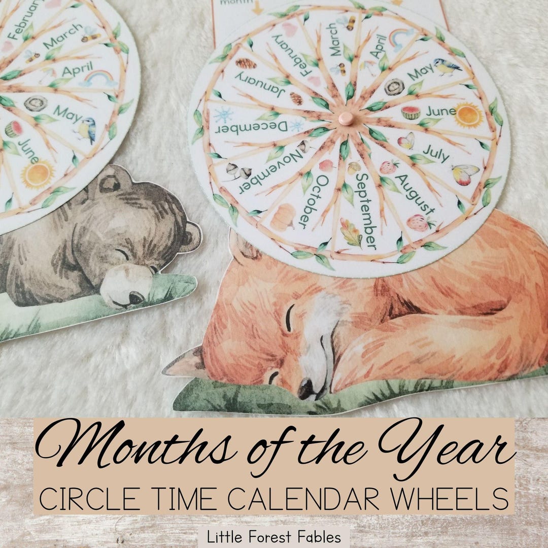 Months of the Year Preschool Calendar Wheels, Circle Time Printable for ...