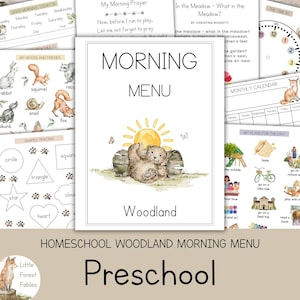 Preschool Kindergarten Morning Menu, Homeschool Morning Menu for Kids ...