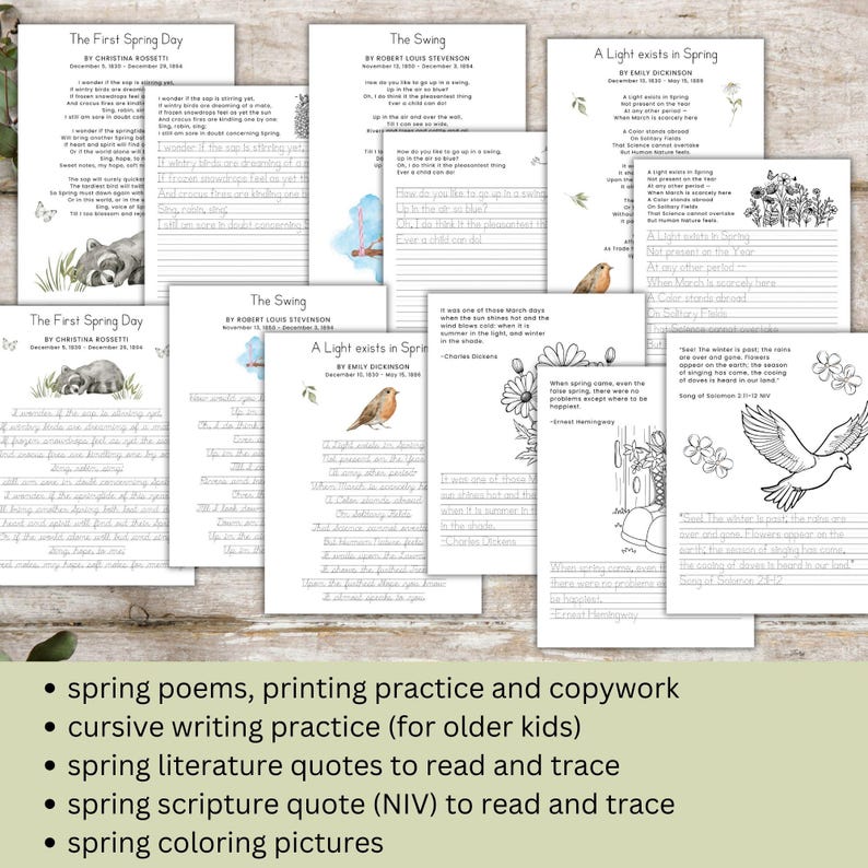 March Morning Menu Homeschool, Elementary Morning Menu Pages, Spring ...