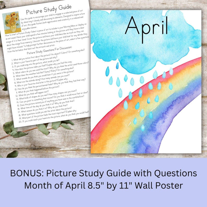 April Morning Menu Homeschool, Elementary Morning Menu Worksheets ...